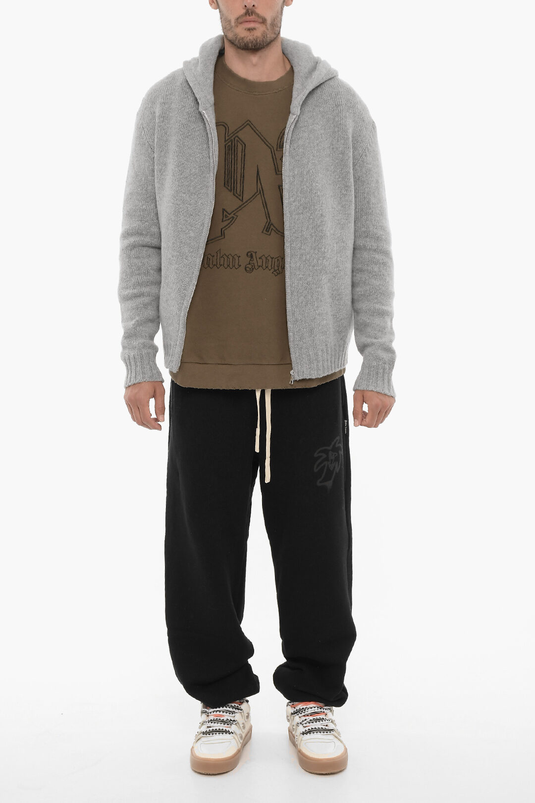 Palm Angels Nylon e Wool Sweater with Hood men - Glamood Outlet