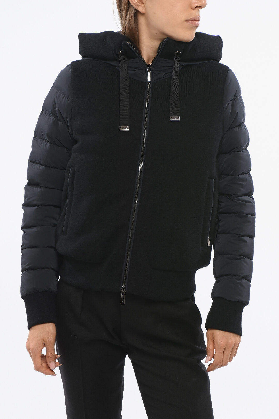 Moorer Nylon FLAVIA Down Jacket with Knitted Inserts women - Glamood Outlet