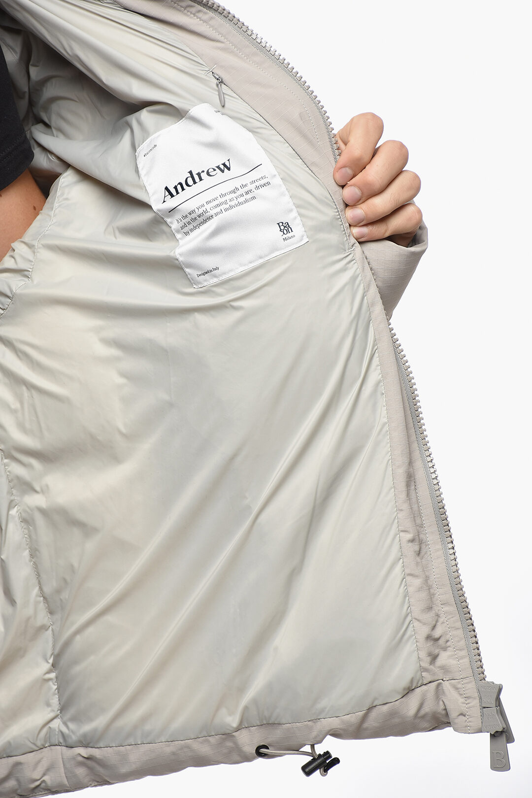 Bacon Nylon Jacquard Puffer ANDREW with 4 Pockets men - Glamood Outlet