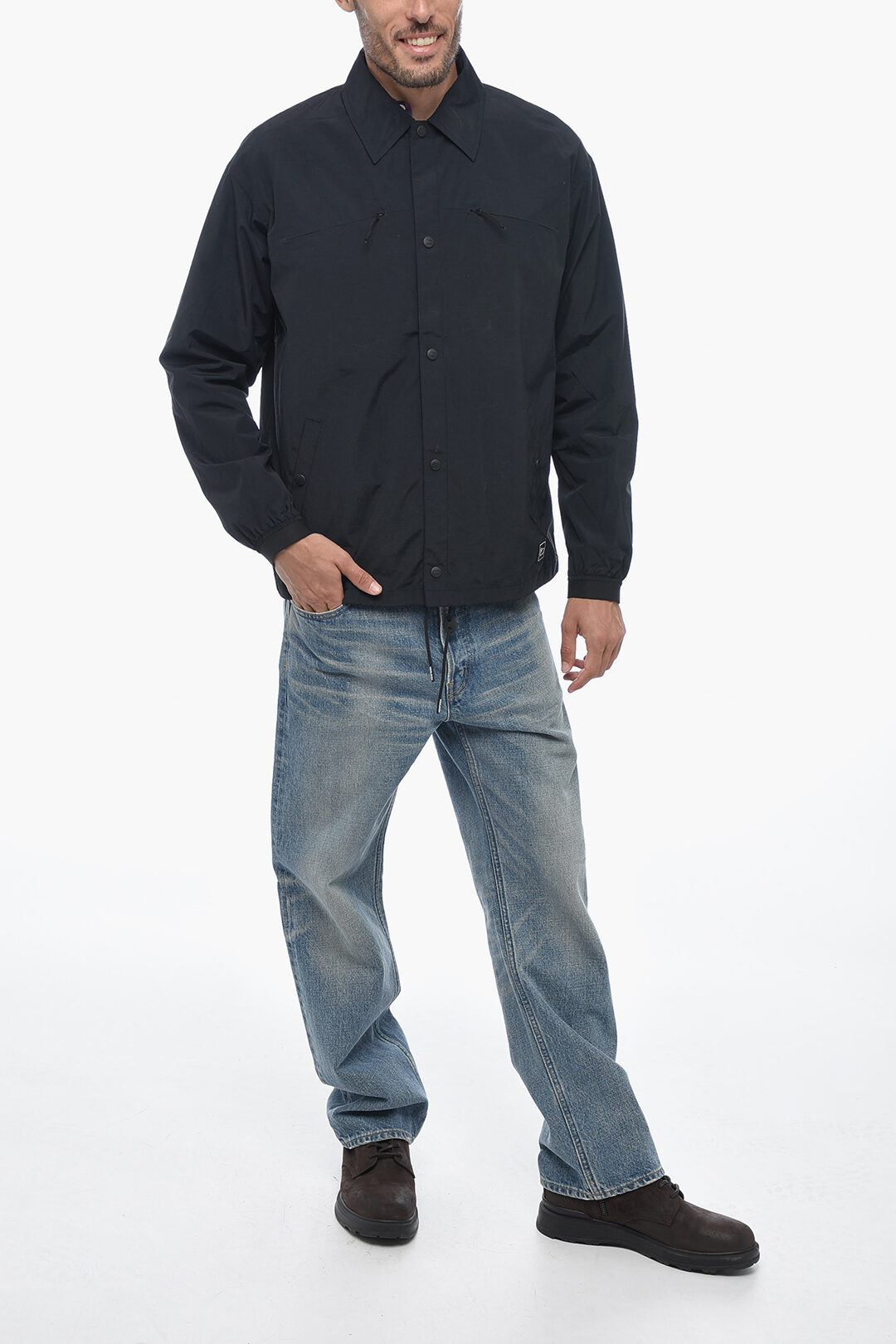 Woolrich Nylon MOUNTAIN STROLL Overshirt with Snap Buttons men ...