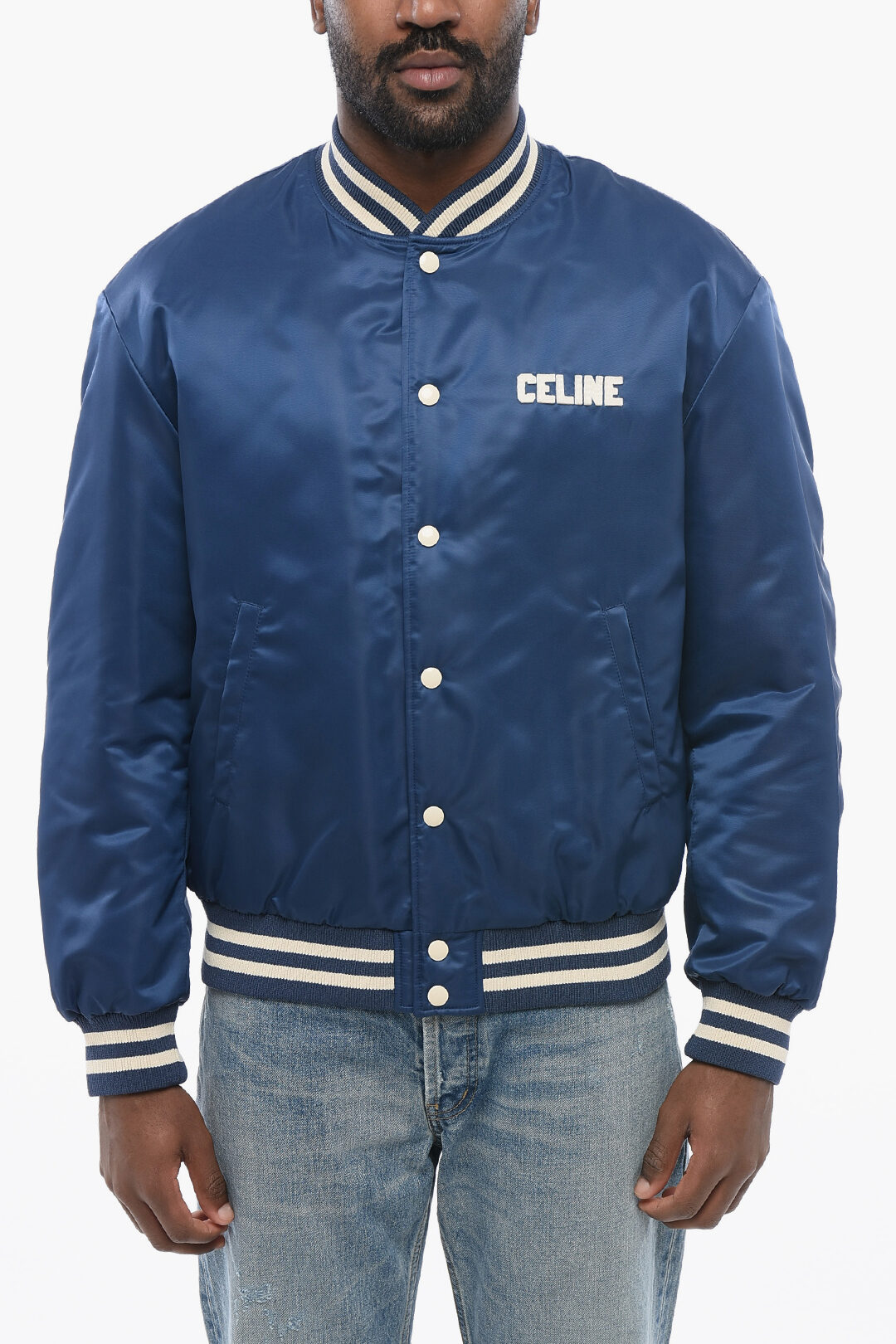 Celine Nylon Padded Bomber Jacket with Logo Patch men - Glamood Outlet