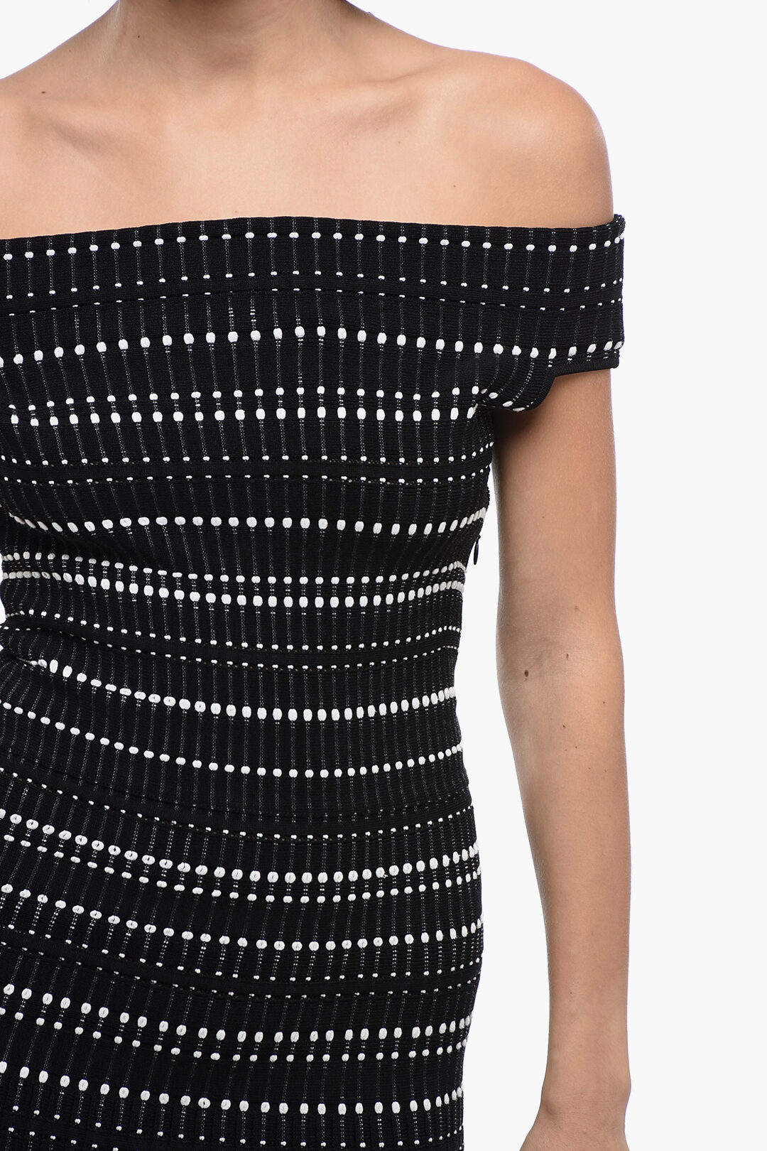 Alexander McQueen Off-Shoulder Knitted Jacquard Dress women - Glamood ...