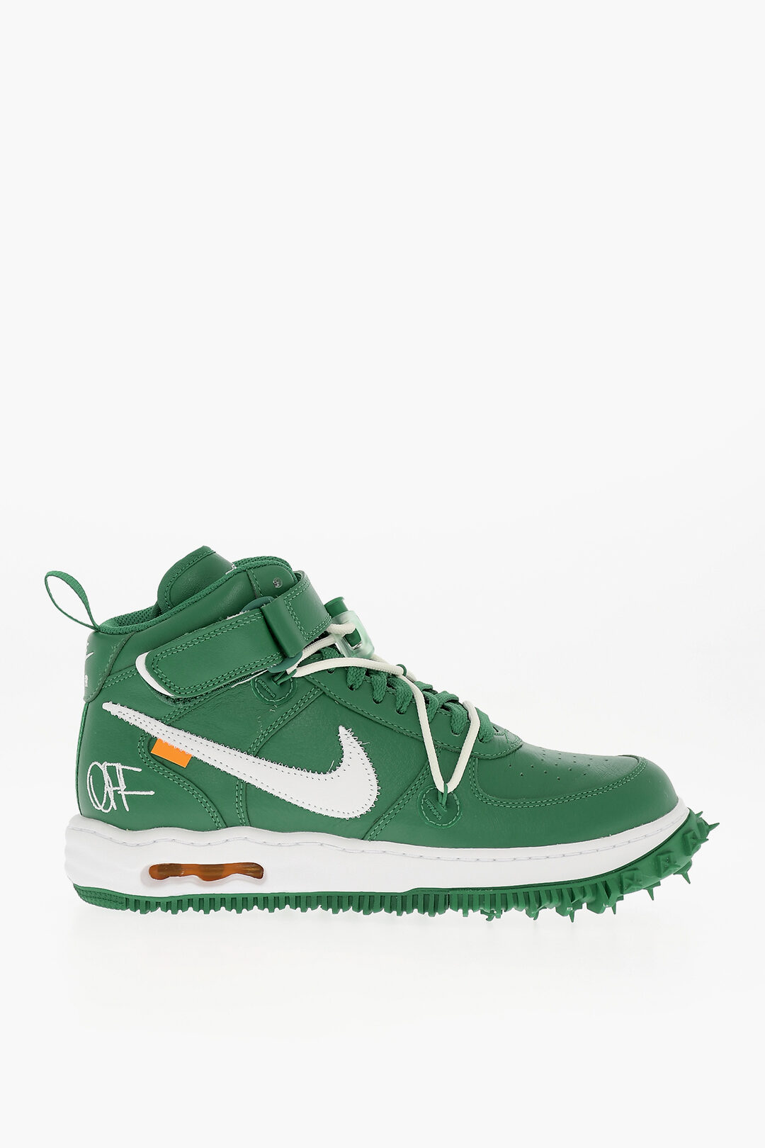Nike OFF-WHITE Leather AIR FORCE 1MID High Top Sneakers with Air Bubble ...