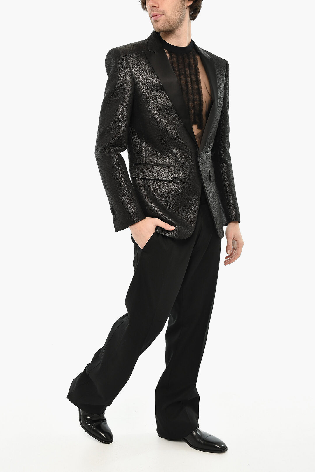 Dsquared2 One-Button Wool-Blend Blazer with Vent men - Glamood Outlet