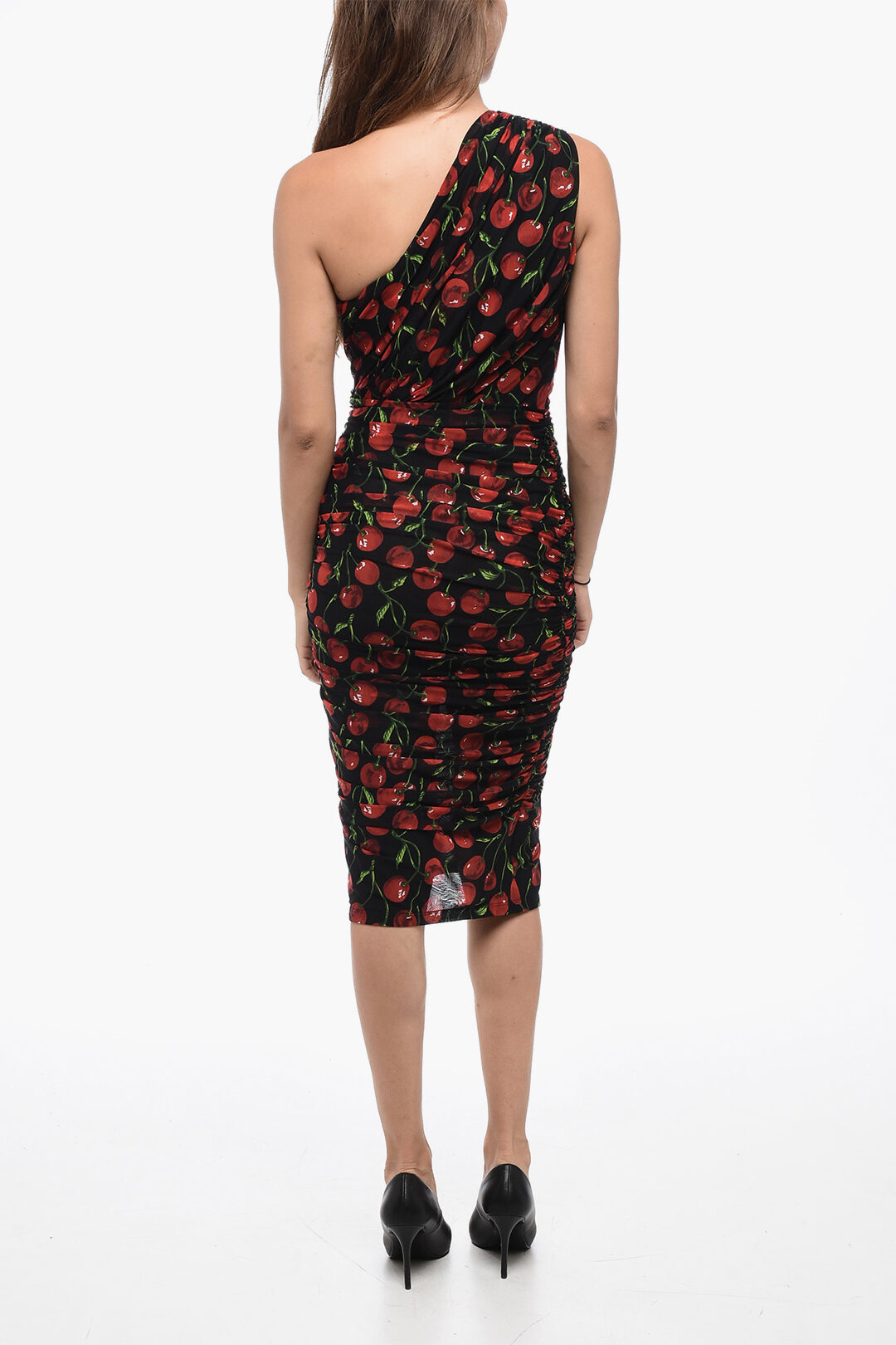 Dolce & Gabbana One-Shoulder CHERRY Sheer Dress women - Glamood Outlet