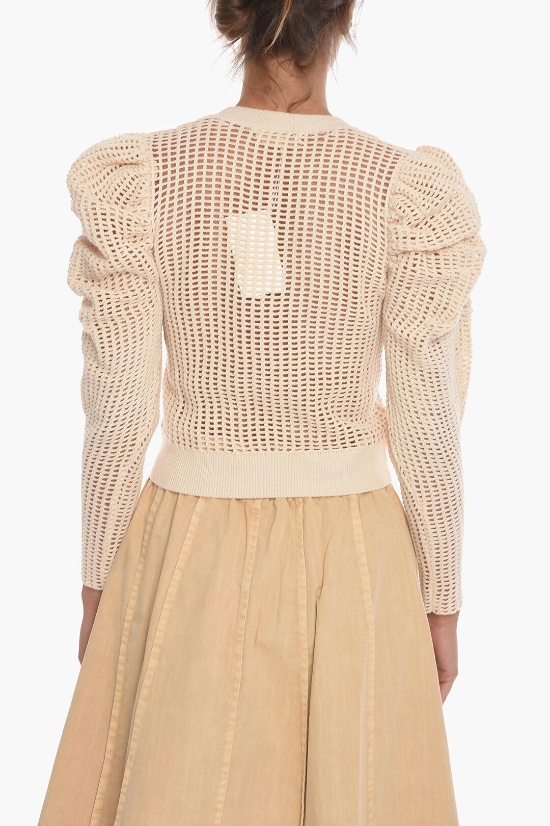 Ulla Johnson Openwork DELANEY Crew-Neck Sweater with Draped Details on ...