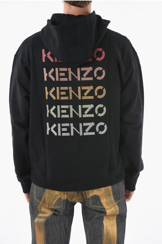 Kenzo Oversized Hoodie with Embroidered Lettering Logo men - Glamood Outlet