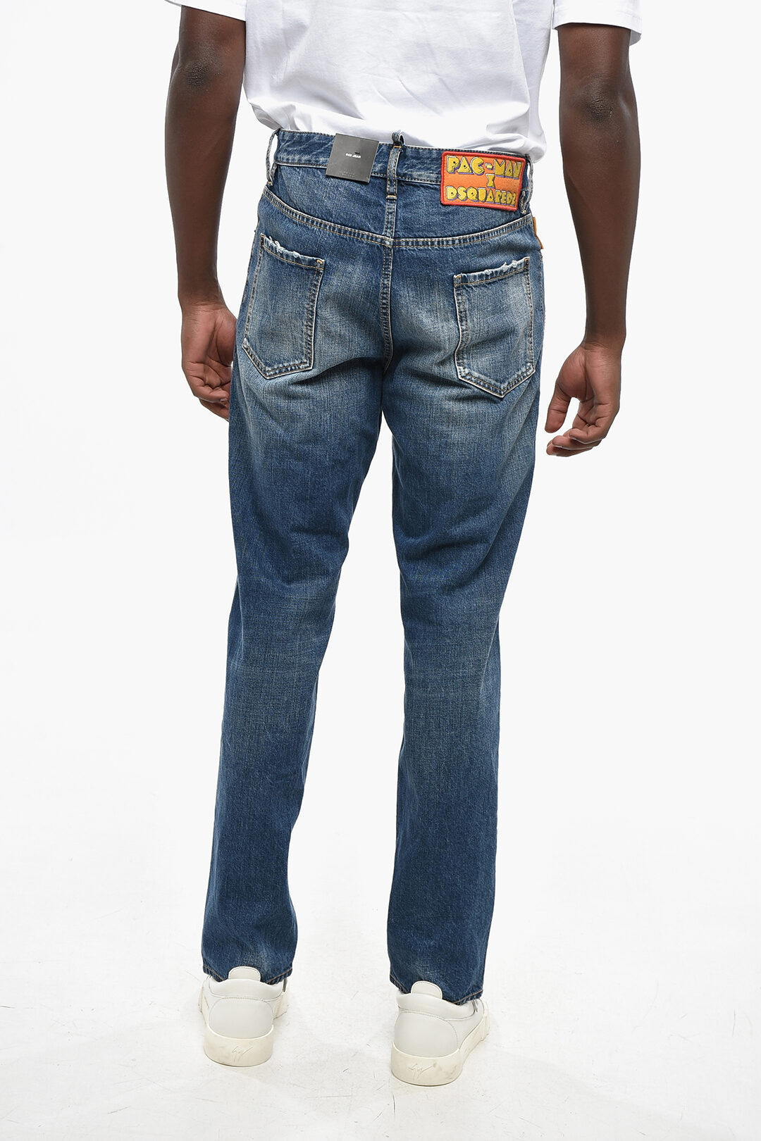 Dsquared2 PAC-MAN Straight Leg 642 Jeans with Patches 20cm men ...