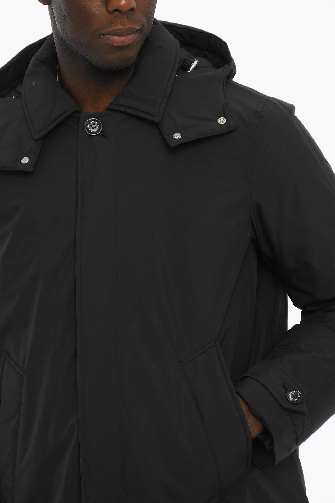 Woolrich Padded BARROW MAC Jacket with Hood and Logoed Buttons men ...