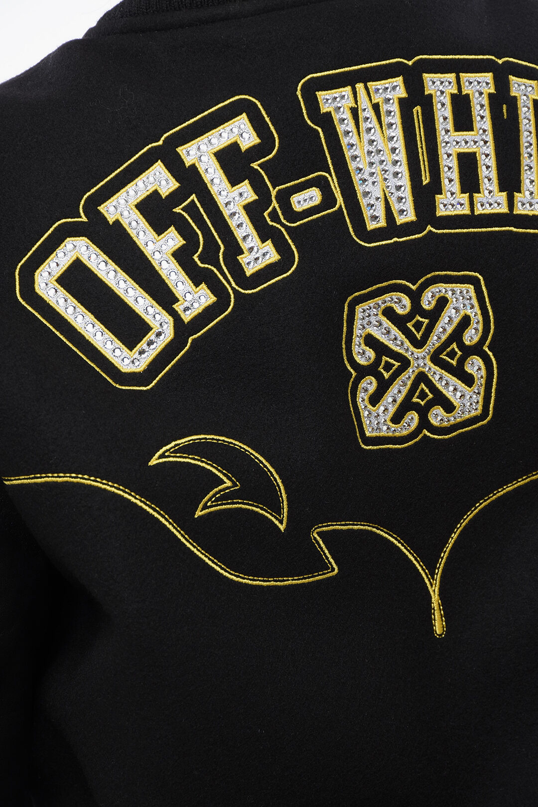 Off-White Padded HORSEHOE Bomber Jacket with Leather Sleeves and All ...