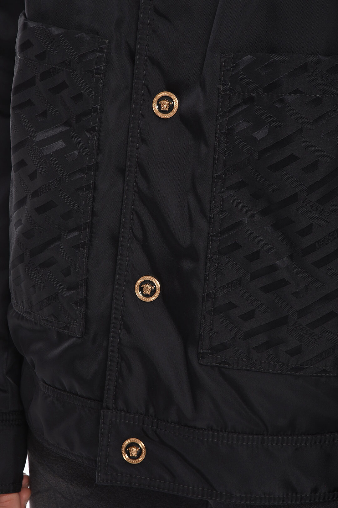 Versace Padded Jacket with Jacquard GRECA Detailing men - Glamood Outlet