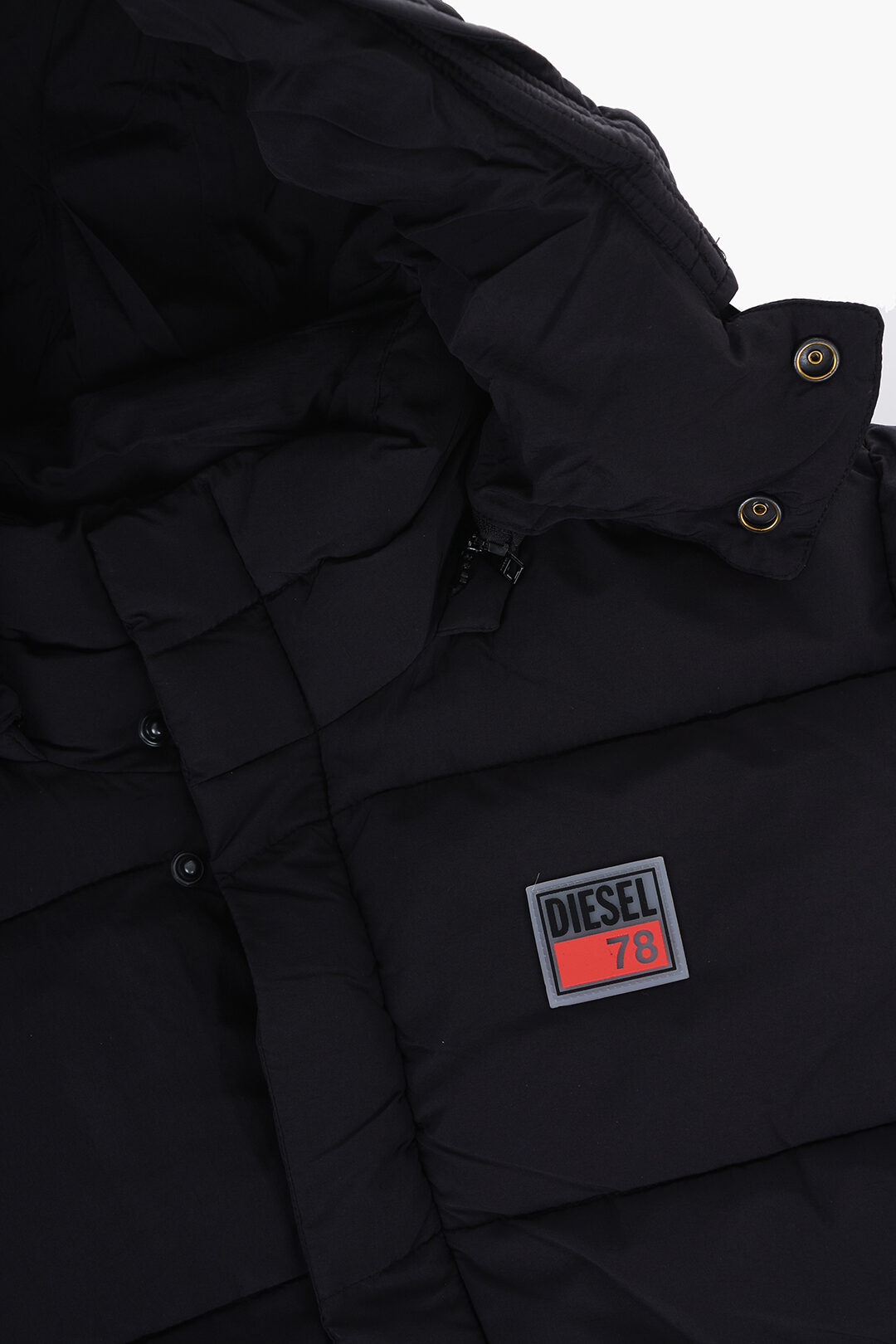 Diesel Kids Padded JLONG Maxi Jacket with Hidden Closure unisex ...