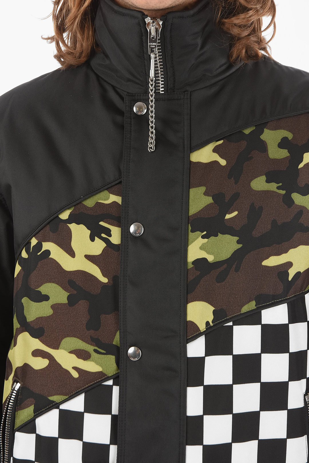 Celine Padded Puffer with Check and Camo Detailings men - Glamood Outlet