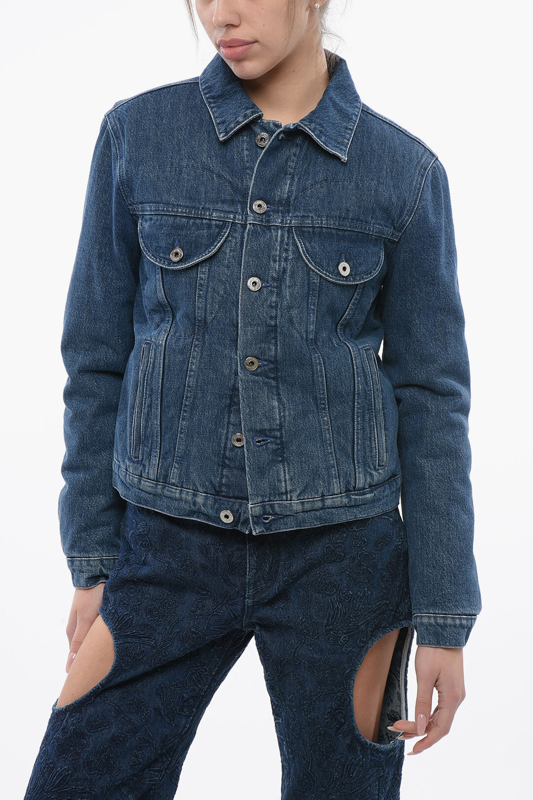 Off-White Padded ROUND PKT Denim Jacket women - Glamood Outlet