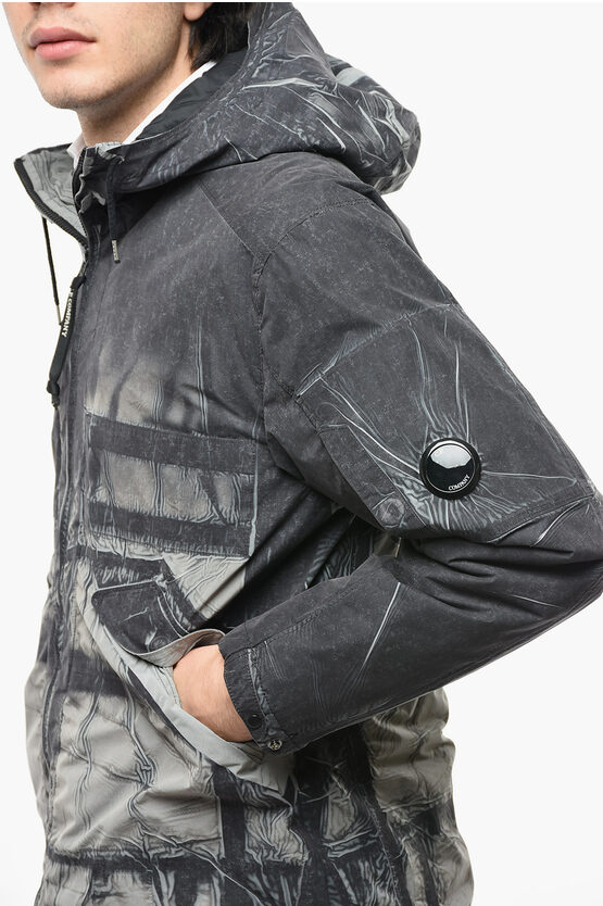 CP Company Padded Windbreaker Jacket with Vintage Effect Pattern men ...