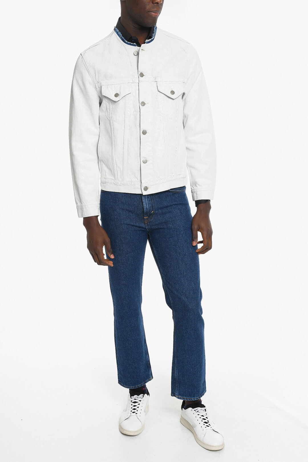 Maison Margiela Painted Denim Crew Neck Jacket men - Glamood Outlet