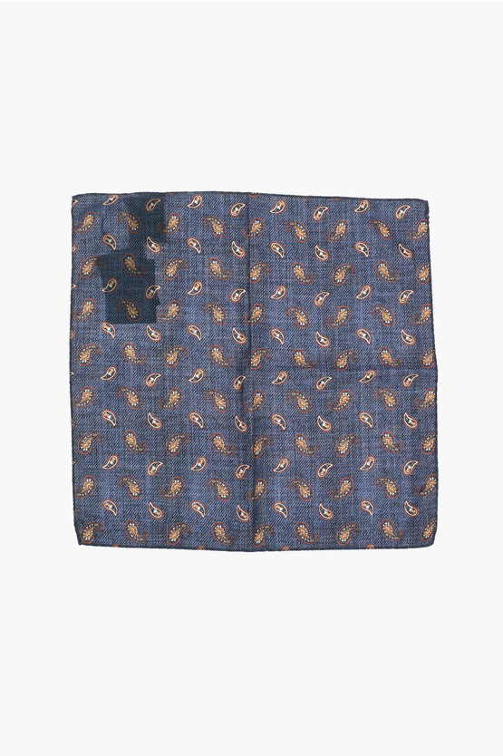 Corneliani Paisley Motif Wool Handkerchief men - Glamood Outlet