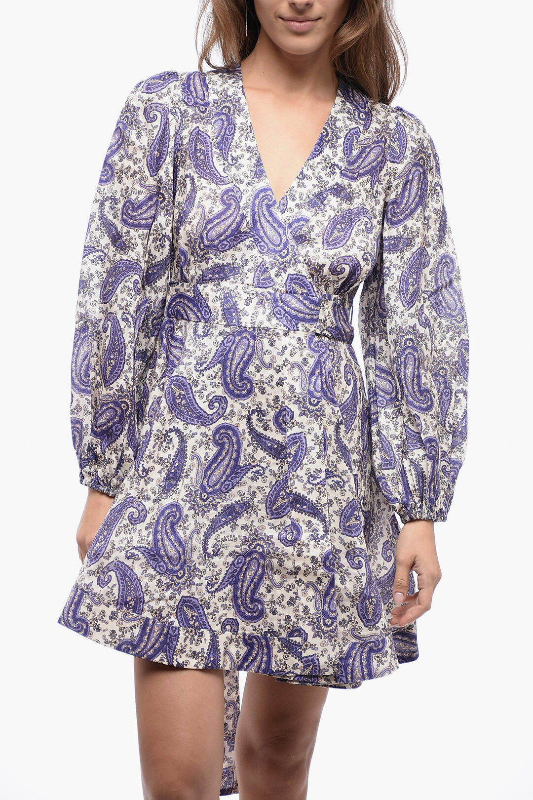 Zimmermann Paisley Patterned Linen DEVI Wrap Dress women - Glamood Outlet