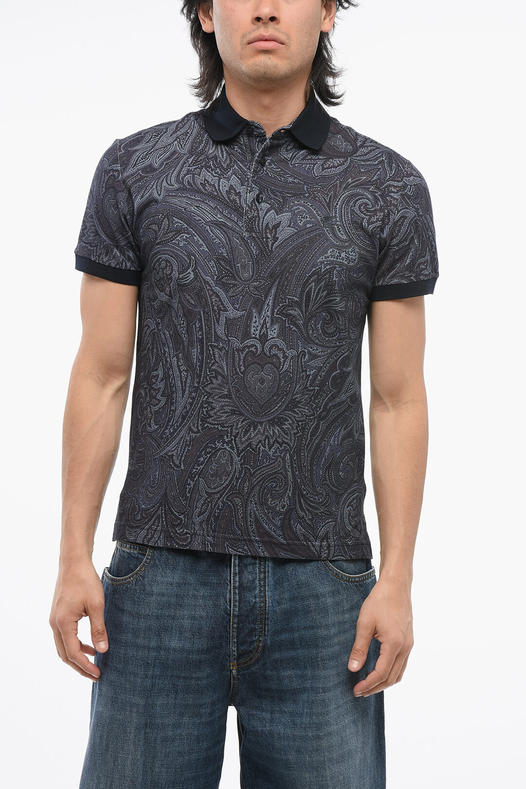 Etro Paisley Patterned Piquet Cotton Polo men - Glamood Outlet