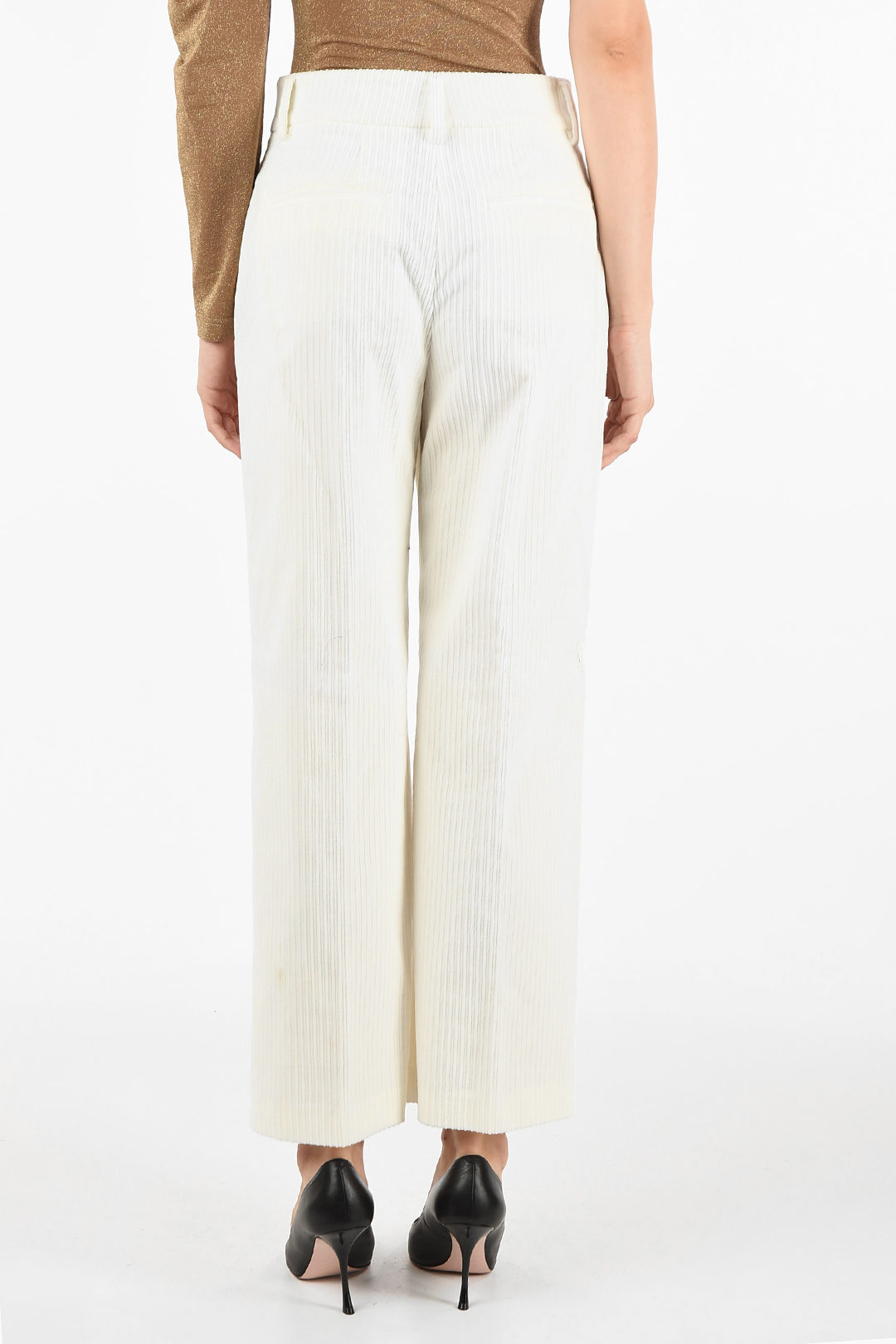 True Royal Pantalone Gabrielle Palazzo In Velluto A Coste Donna
