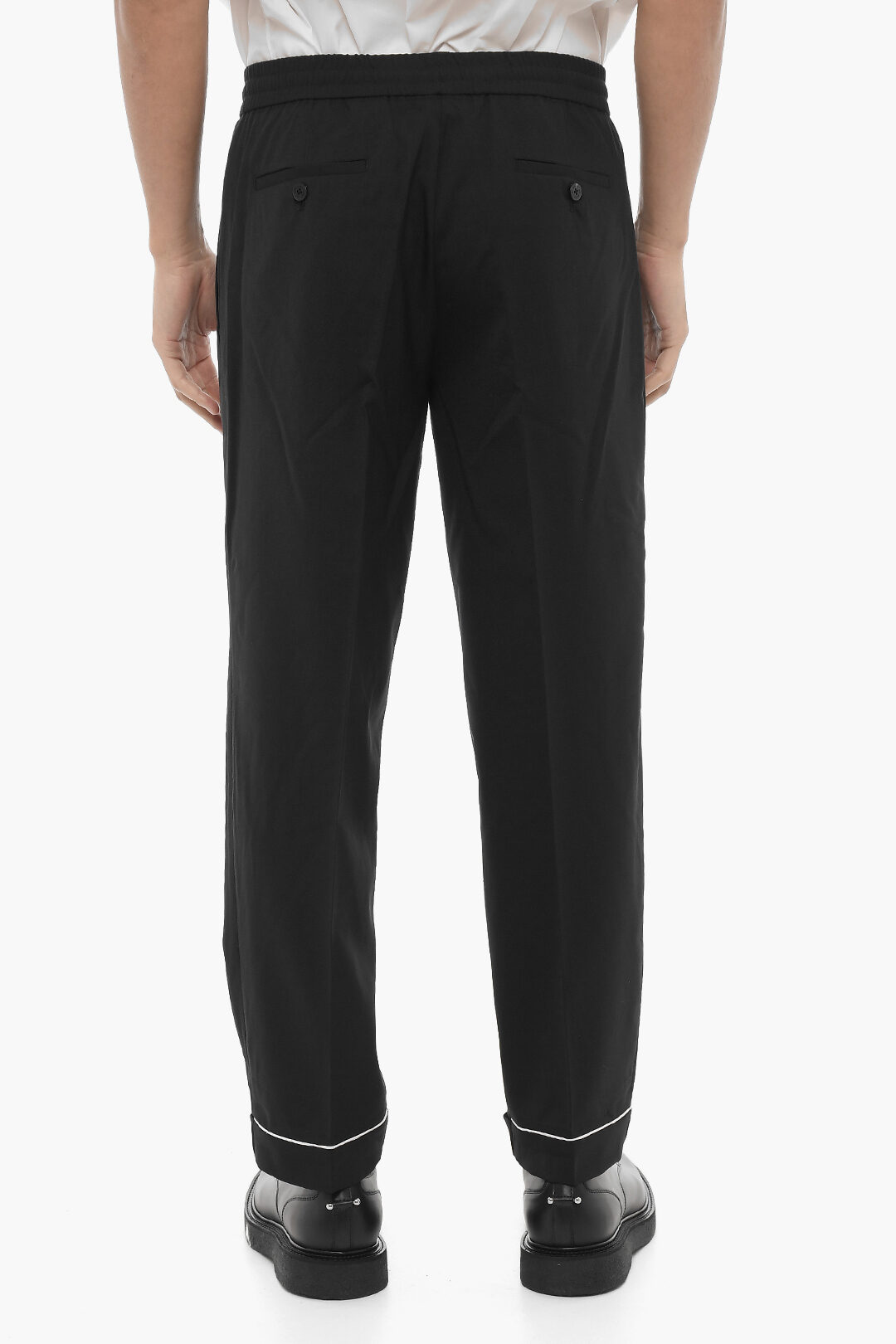 Neil Barrett Pantaloni REM Slim Fit a Vita Bassa con Elastico in Vita ...