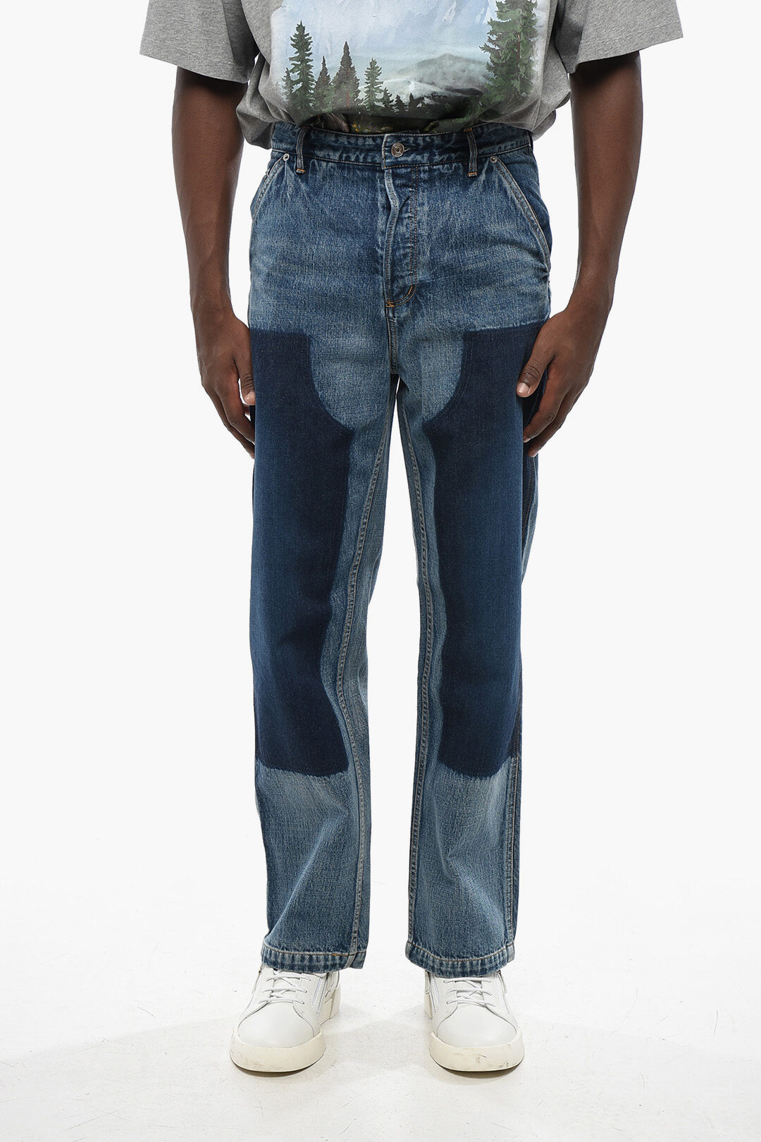 Dior Patchwork Effect Straight Leg Jeans 21cm men - Glamood Outlet