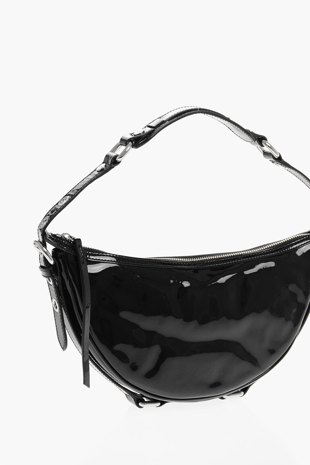 By Far Patent Leather GIB Shoulder Bag with Studs Details women ...