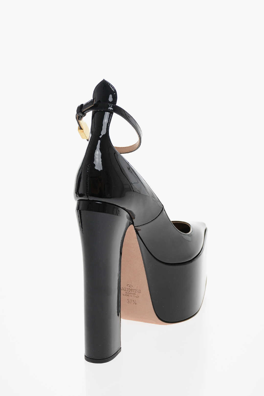 Valentino Patent Leather TAN-GO Platform Pumps with Ankle Strap 17cm ...