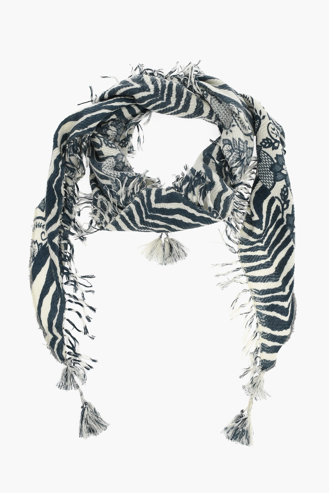 Pashmina by Gaynor Patterned Cashmere Triangle Scarf with Fringes women ...