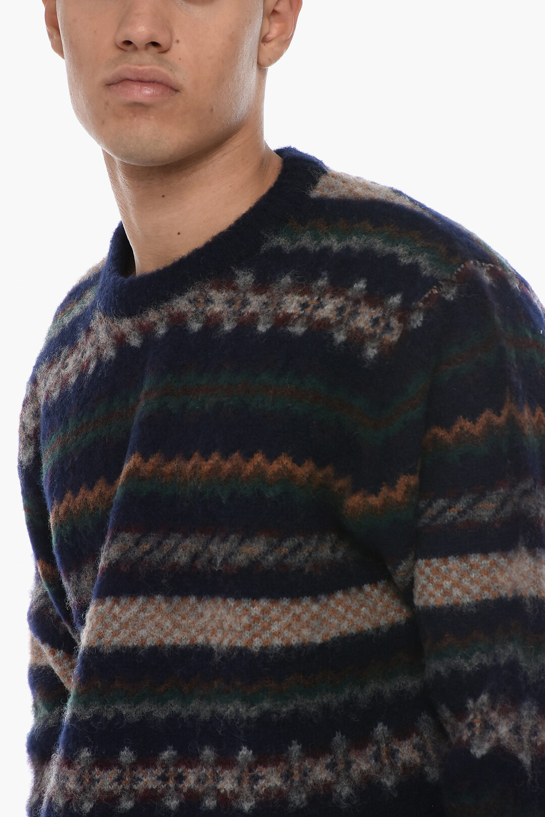 Howlin Patterned Wool Crew-neck Sweater men - Glamood Outlet