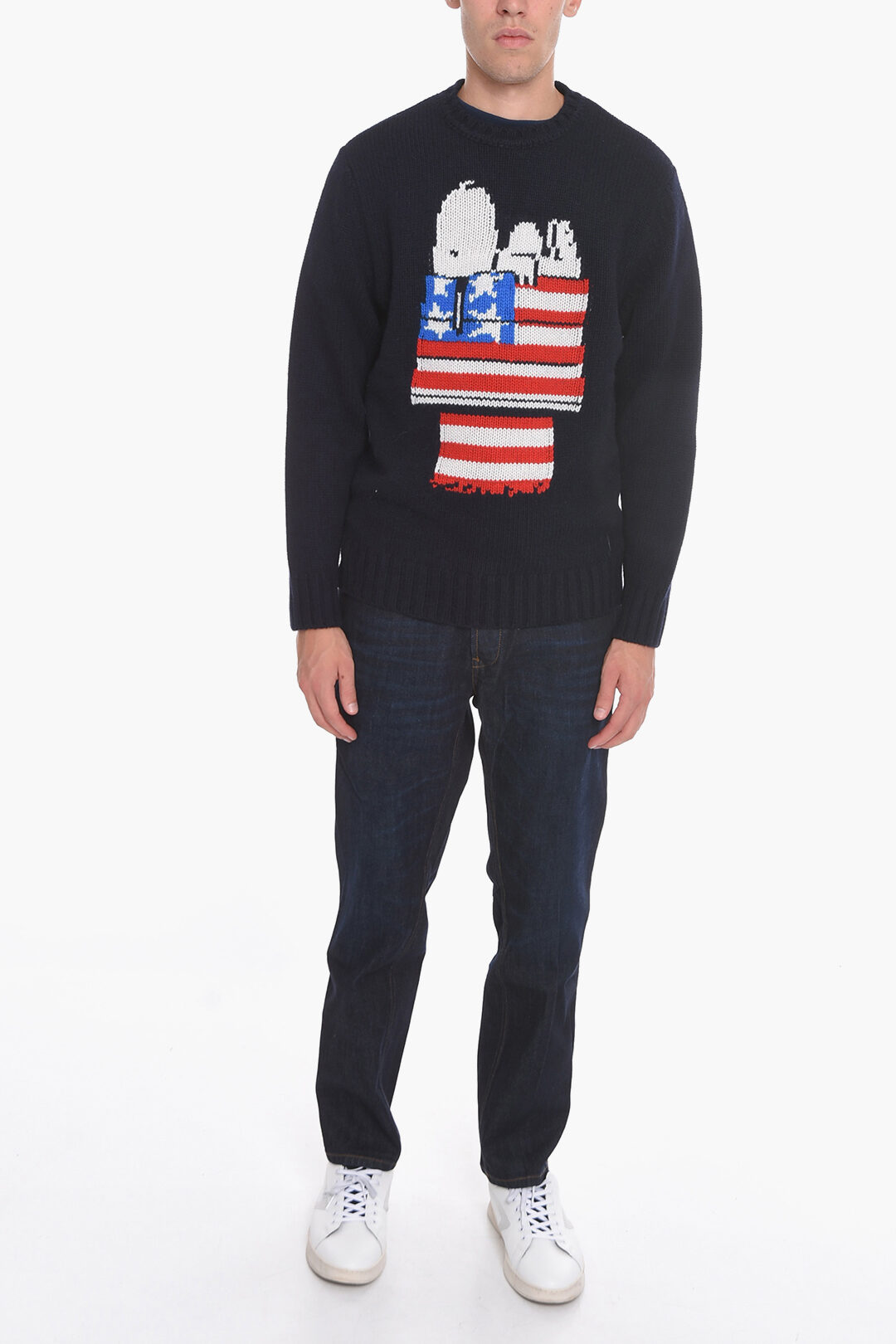 MC2 Saint Barth PEANUTS Crew-Neck SNOOPY Sweater with Maxi Embroidery ...
