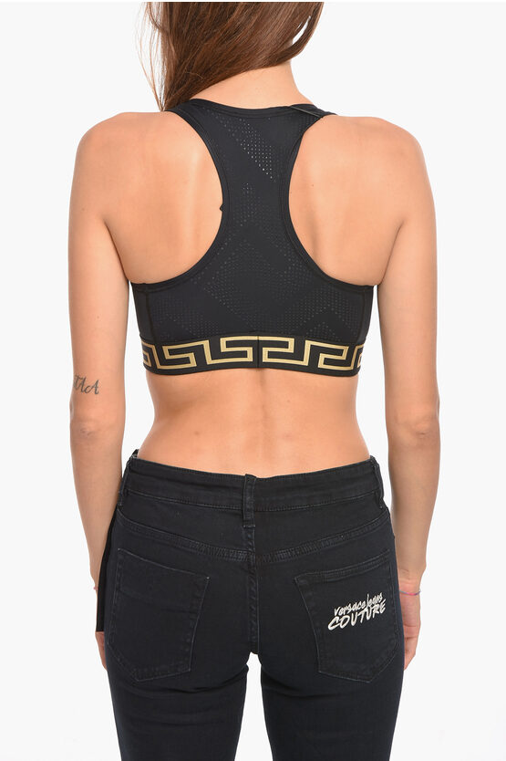 Versace Perforated Crop Top with Logoed Elastic Band women - Glamood Outlet