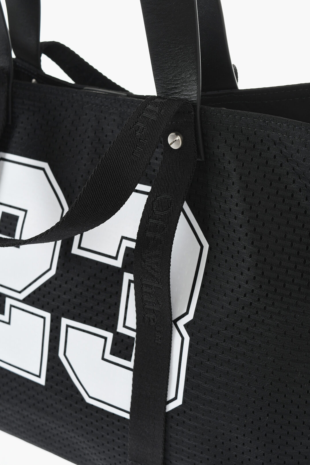 Off-White Perforated Fabric Tote bag with Leather Details women ...