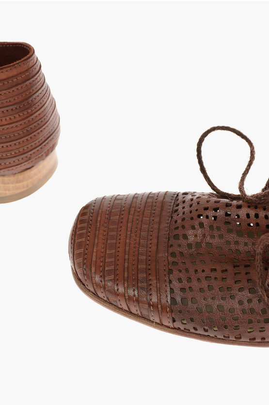 Ixos Perforated Leather Square Toe PASOLINI Derby shoes women - Glamood ...