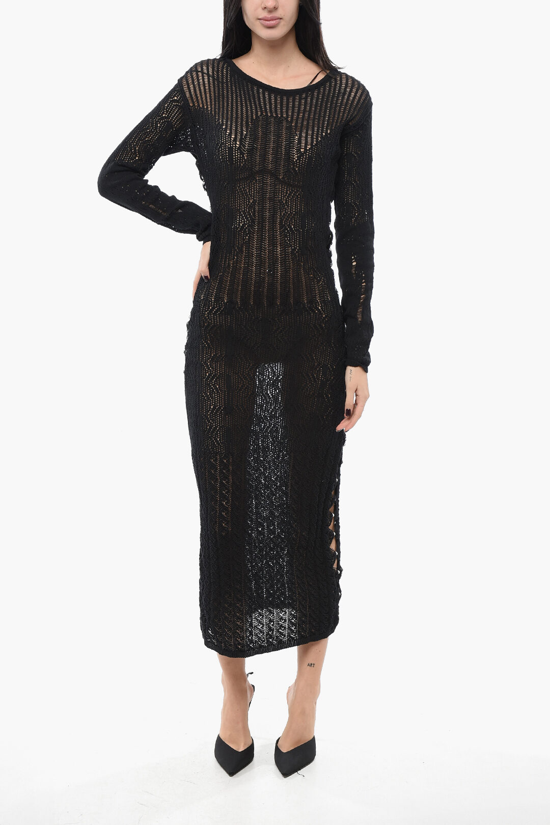 Pinko Perforated NEMESIANO Maxi Dress women - Glamood Outlet