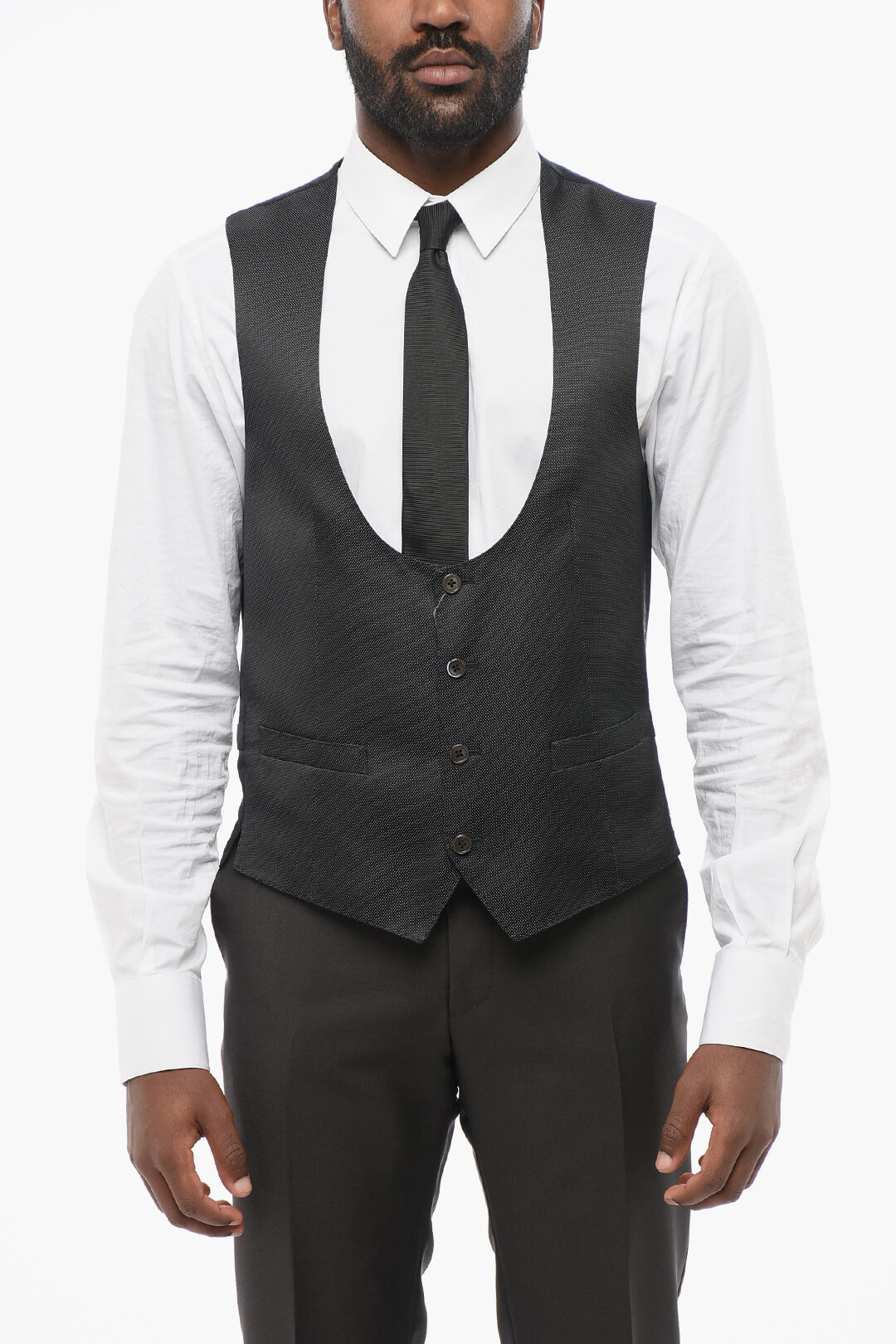 Corneliani Pin Point Silk CEREMONY ACADEMY Vest men - Glamood Outlet