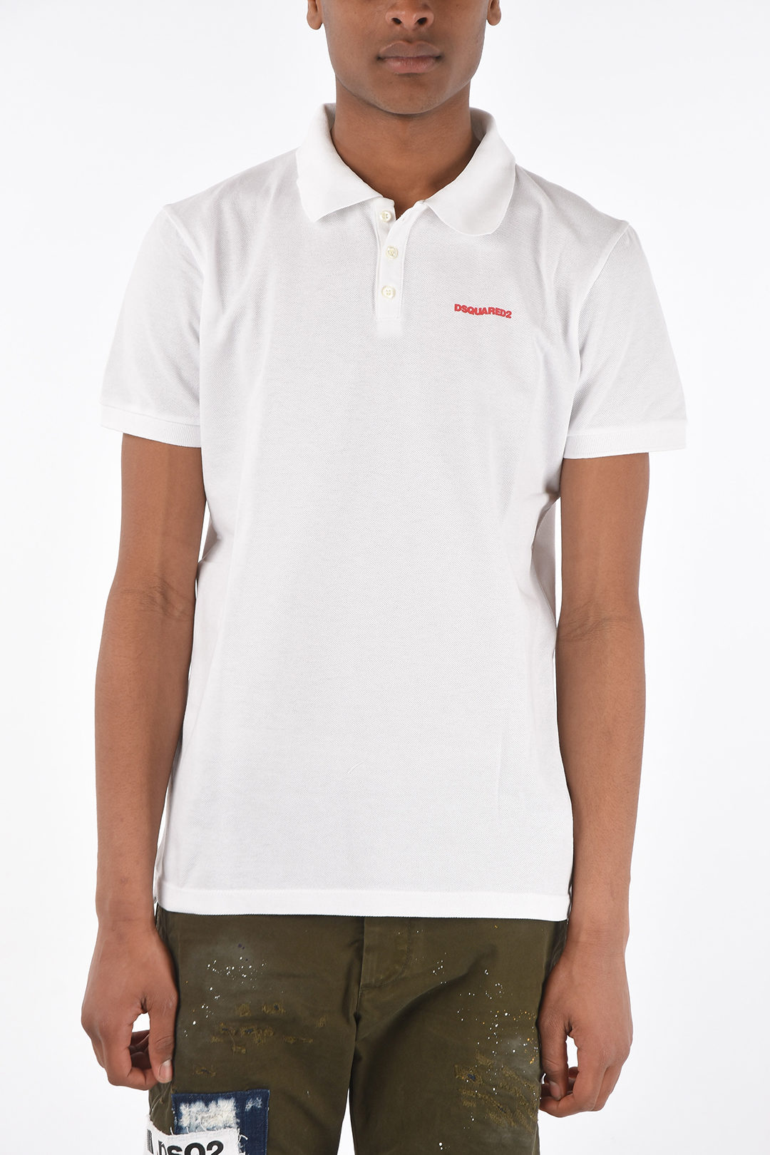 Dsquared2 pique' 3 buttons Polo shirt with side print logo men ...