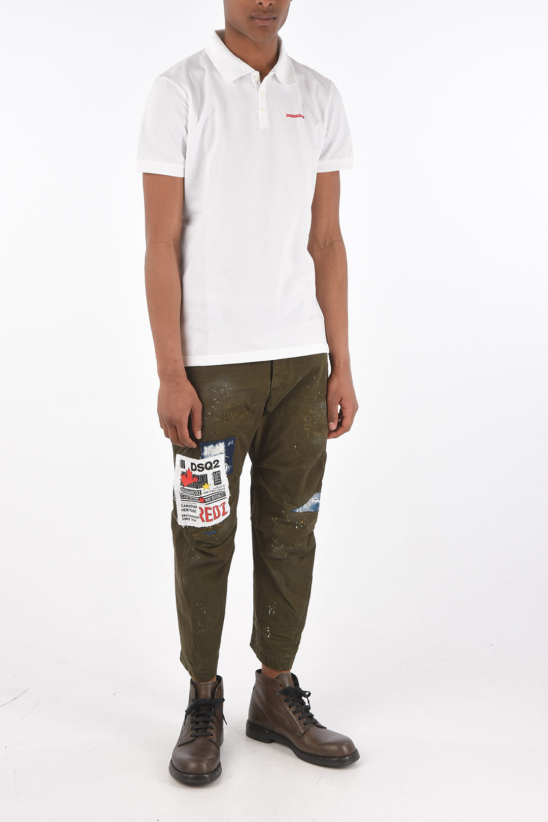 Dsquared2 pique' 3 buttons Polo shirt with side print logo men ...