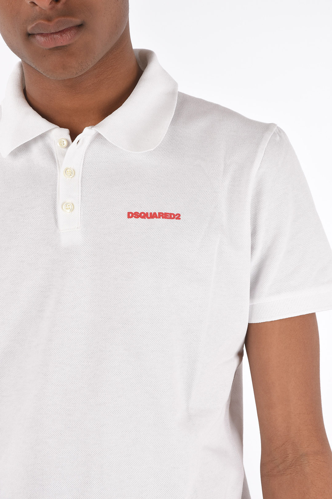 Dsquared2 pique' 3 buttons Polo shirt with side print logo men ...