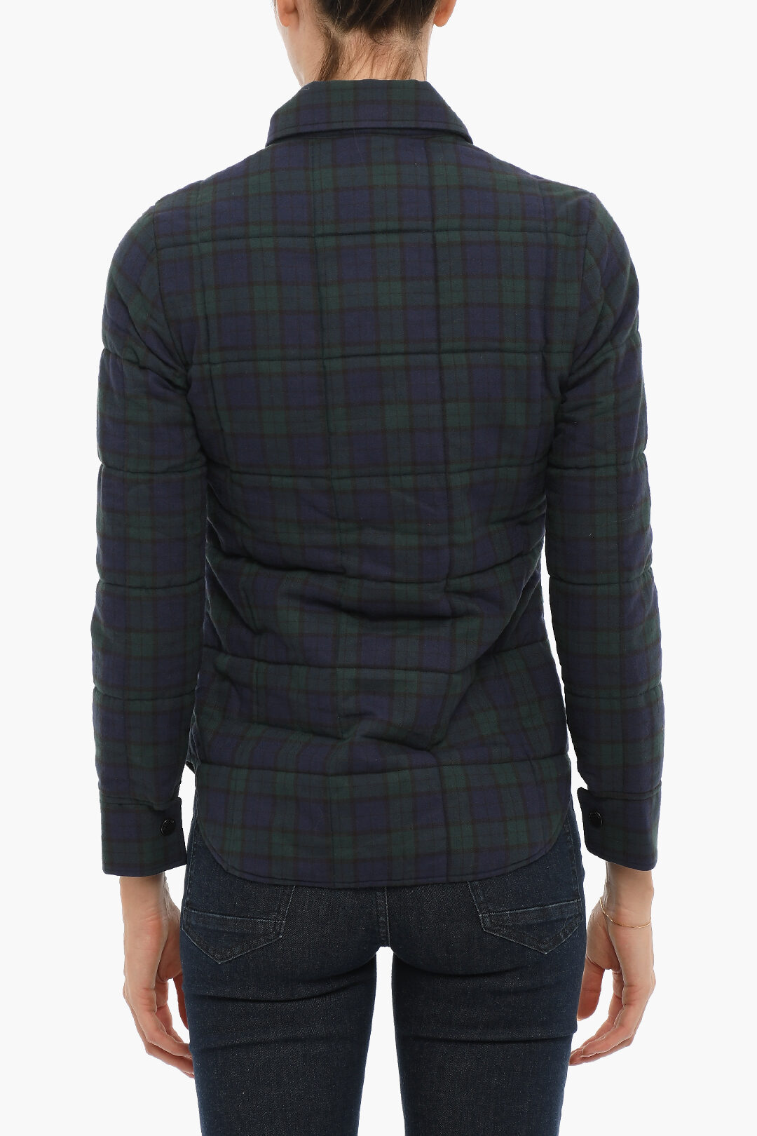Woolrich Plaid Motif Padded Jacket with Double Breast Pocket women ...