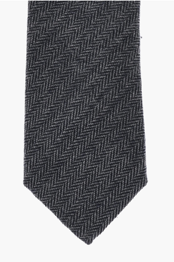 Corneliani plain herringbone two-tone tie men - Glamood Outlet