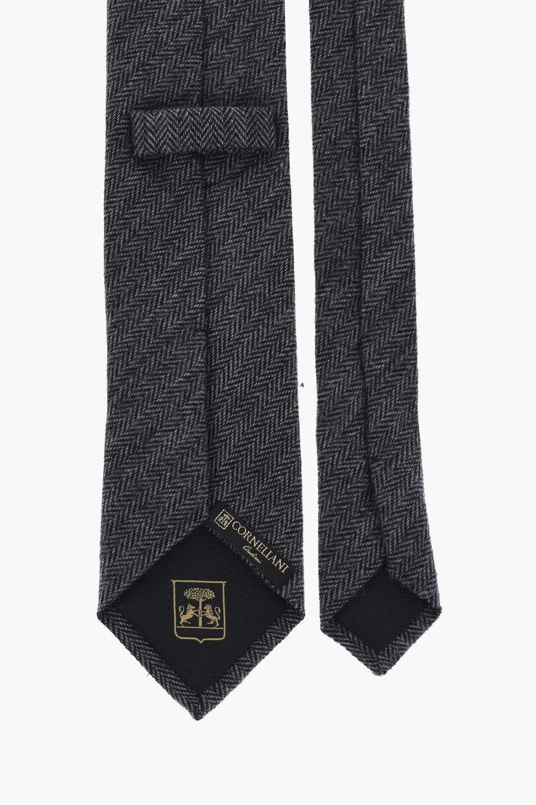 Corneliani plain herringbone two-tone tie men - Glamood Outlet