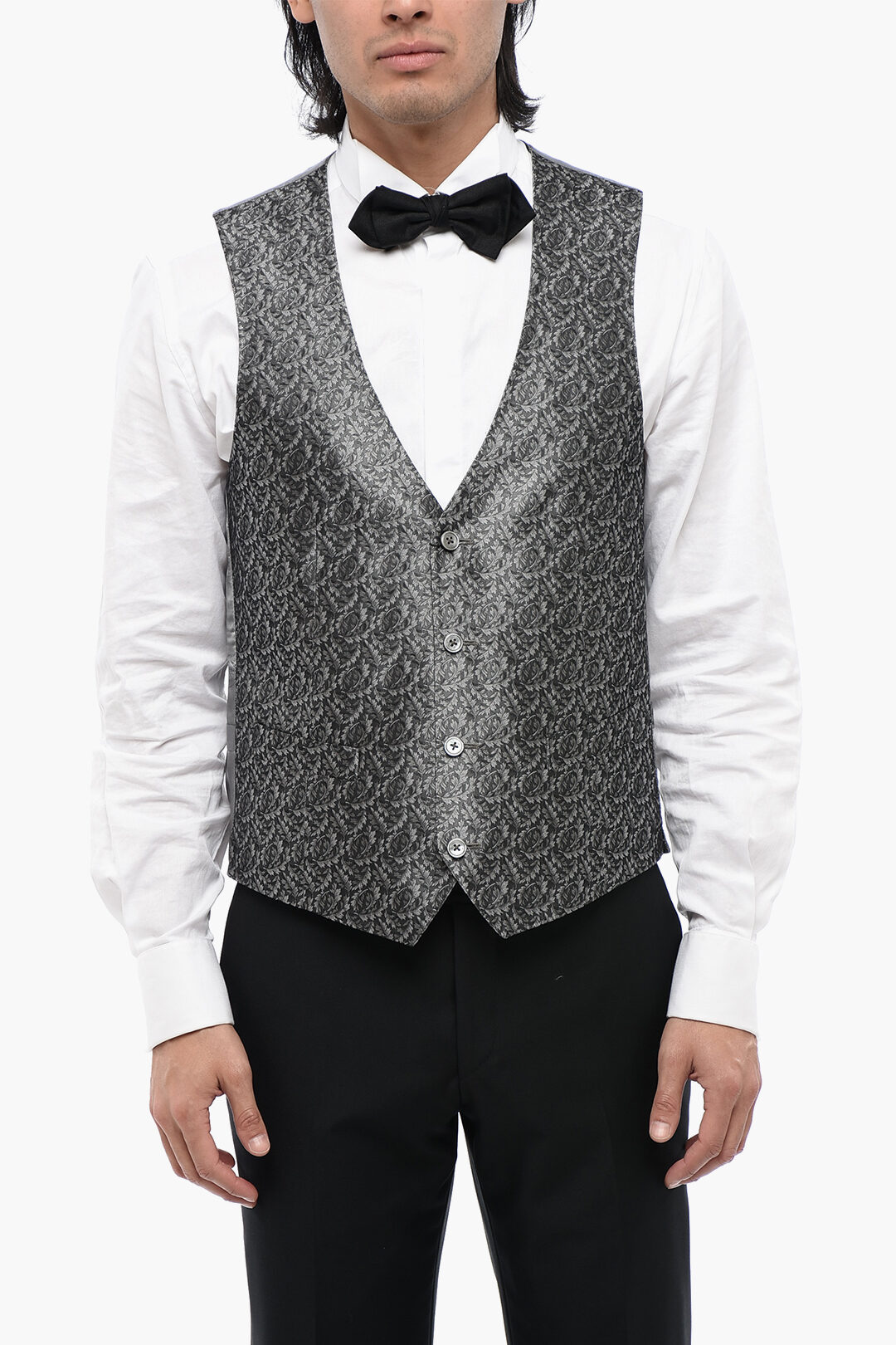 Corneliani Plant Motif Silk ACADEMY CERIMO Waistcoat men - Glamood Outlet
