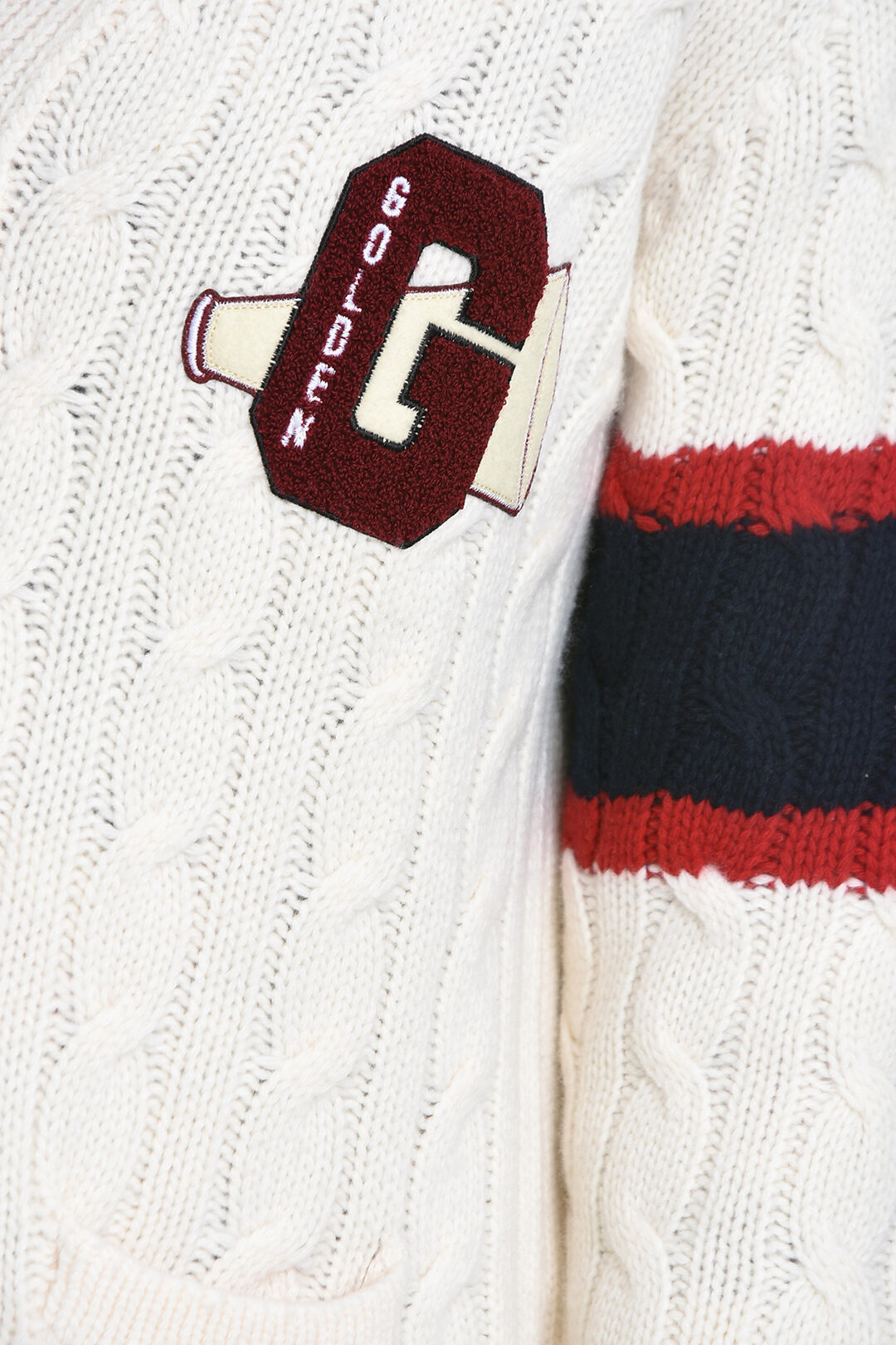 Golden Goose Pocketed Wool Cardigan with Terry Patch men - Glamood Outlet