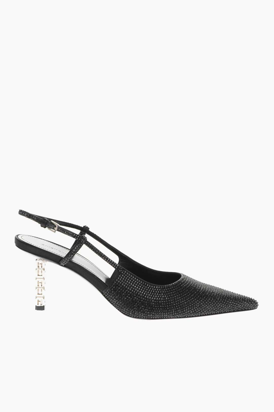 Givenchy Point Toe Rhinestoned Slingbacks with Logoed Heel 7cm women ...