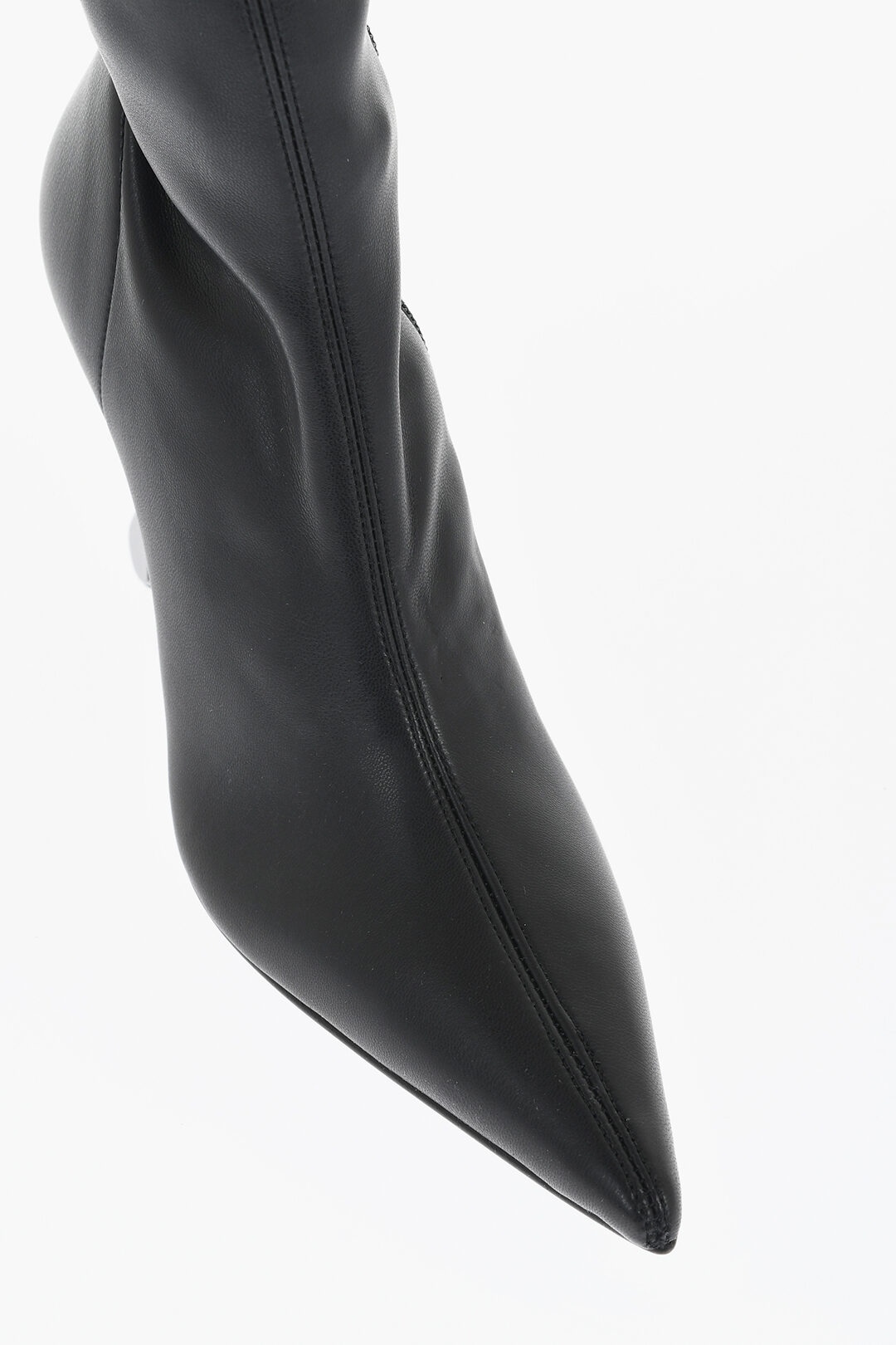 J.W.Anderson Pointed Leather CHAIN Thigh-High Boots With Statement Heel 9 cm women - Glamood Outlet