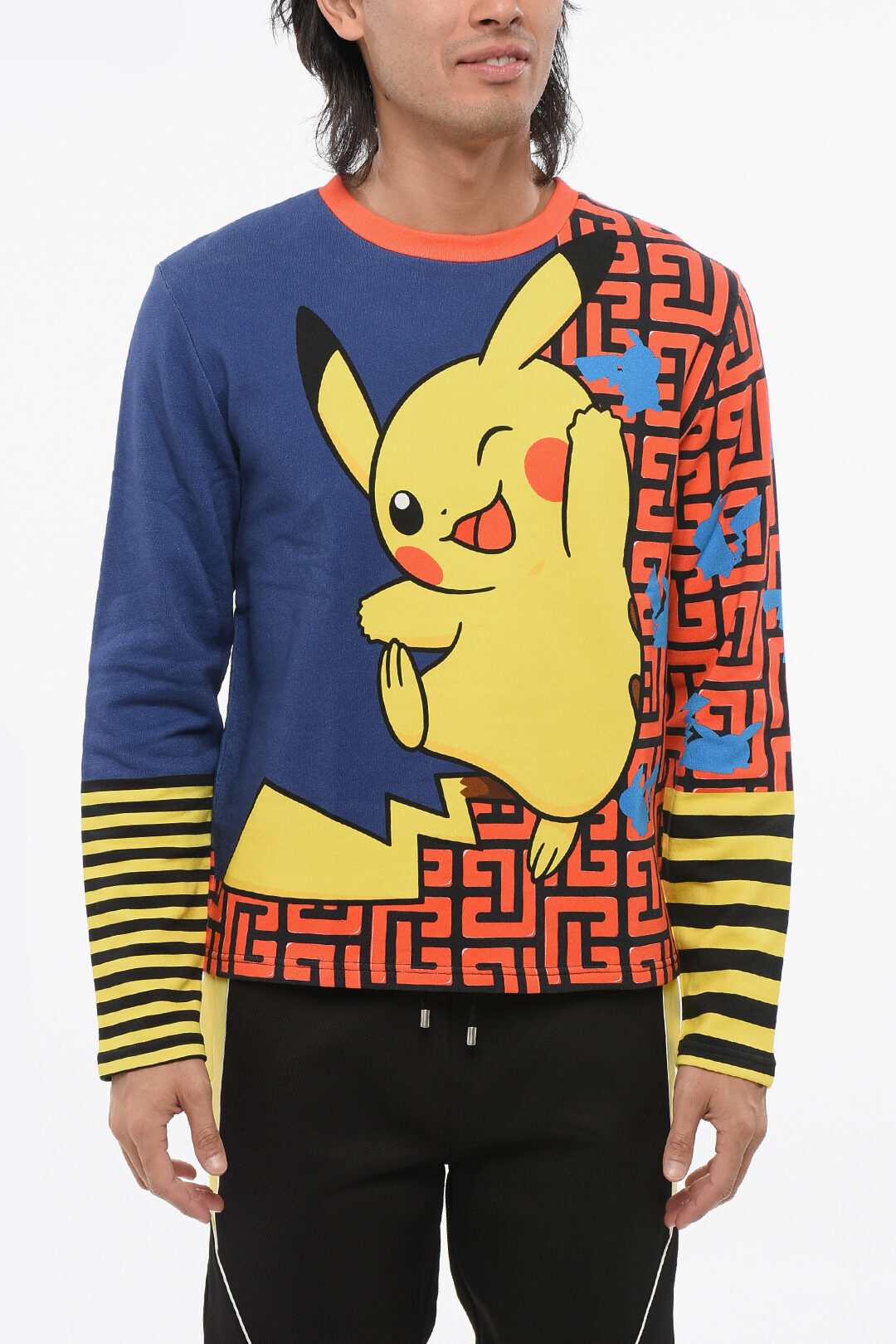 Balmain POKEMON Brushed Cotton Crew-neck sweatshirt with Pikachu Print ...