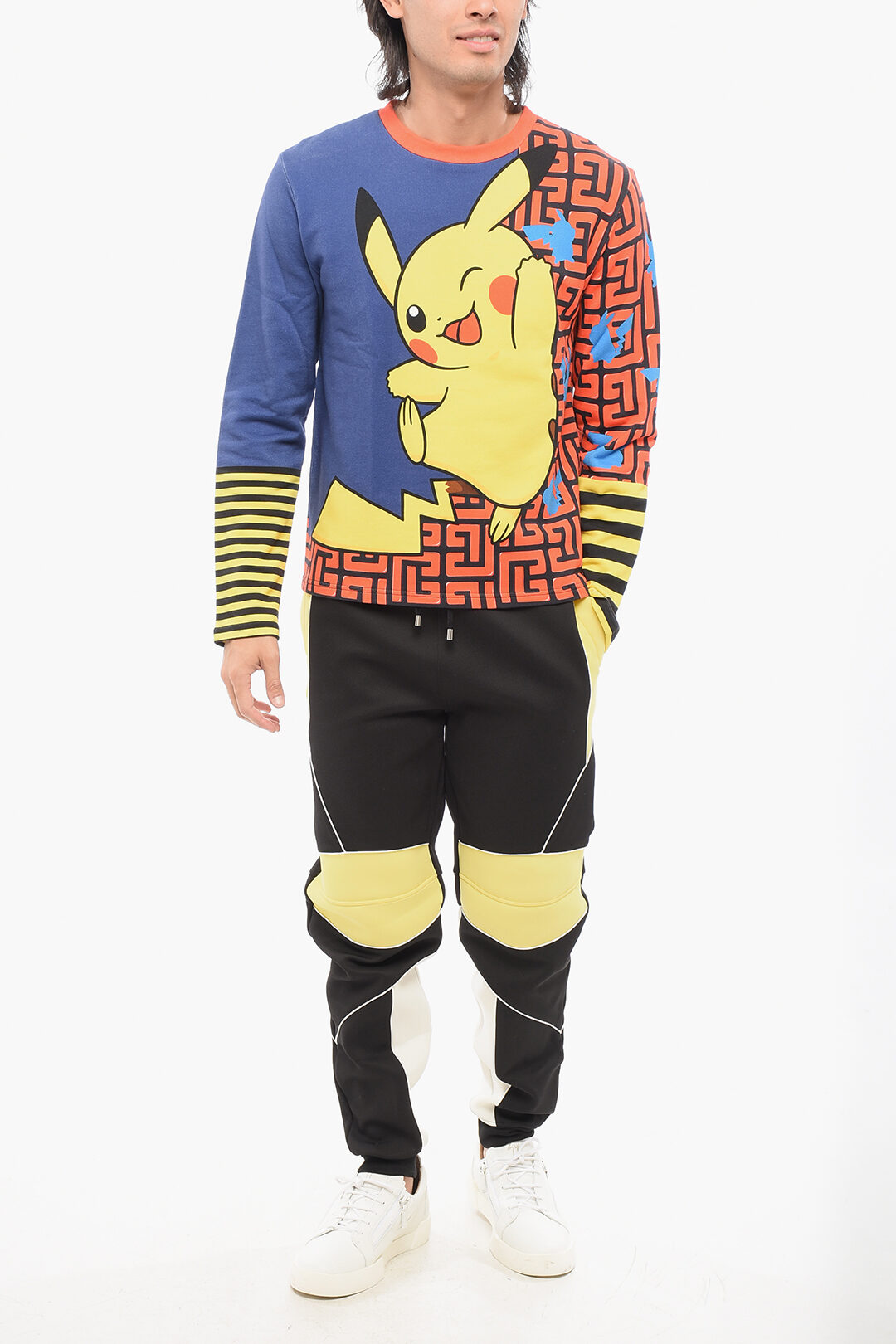 Balmain POKEMON Brushed Cotton Crew-neck sweatshirt with Pikachu Print ...