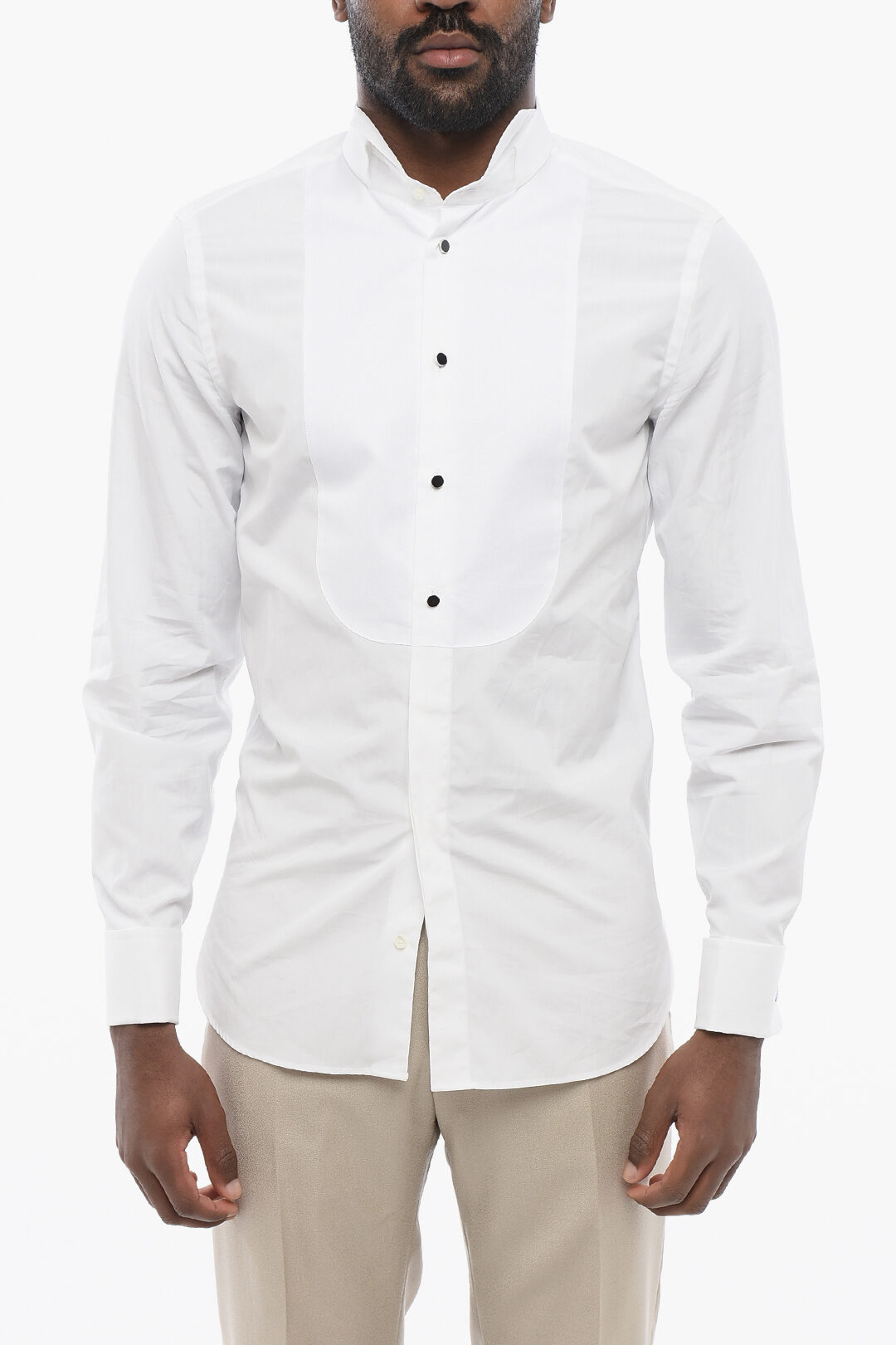 Gucci Popeline Tuxedo Shirt with Wing Tip Collar men - Glamood Outlet