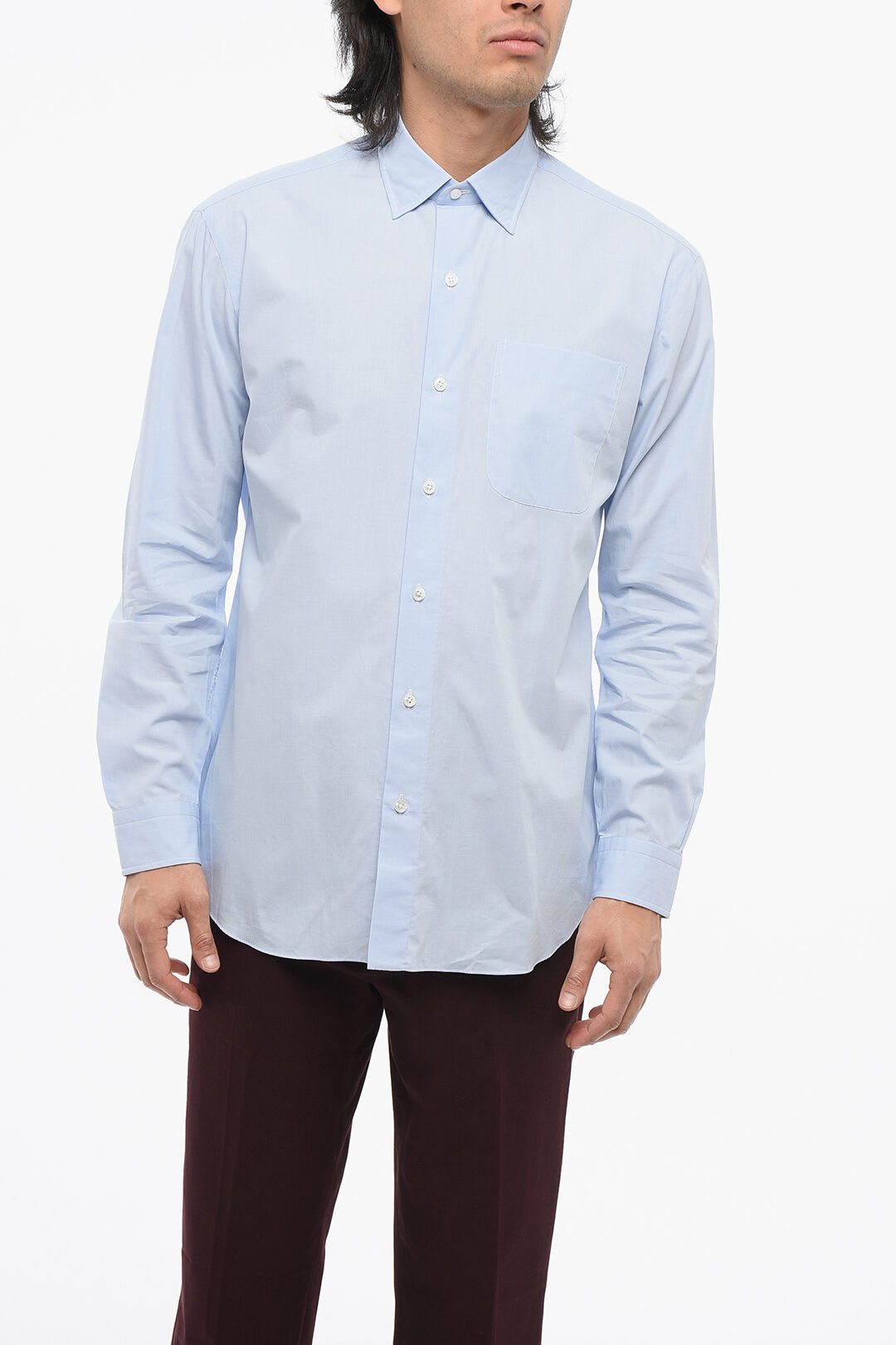 Salvatore Piccolo Poplin Cotton ALBERTO Shirt with Breast Pocket men ...